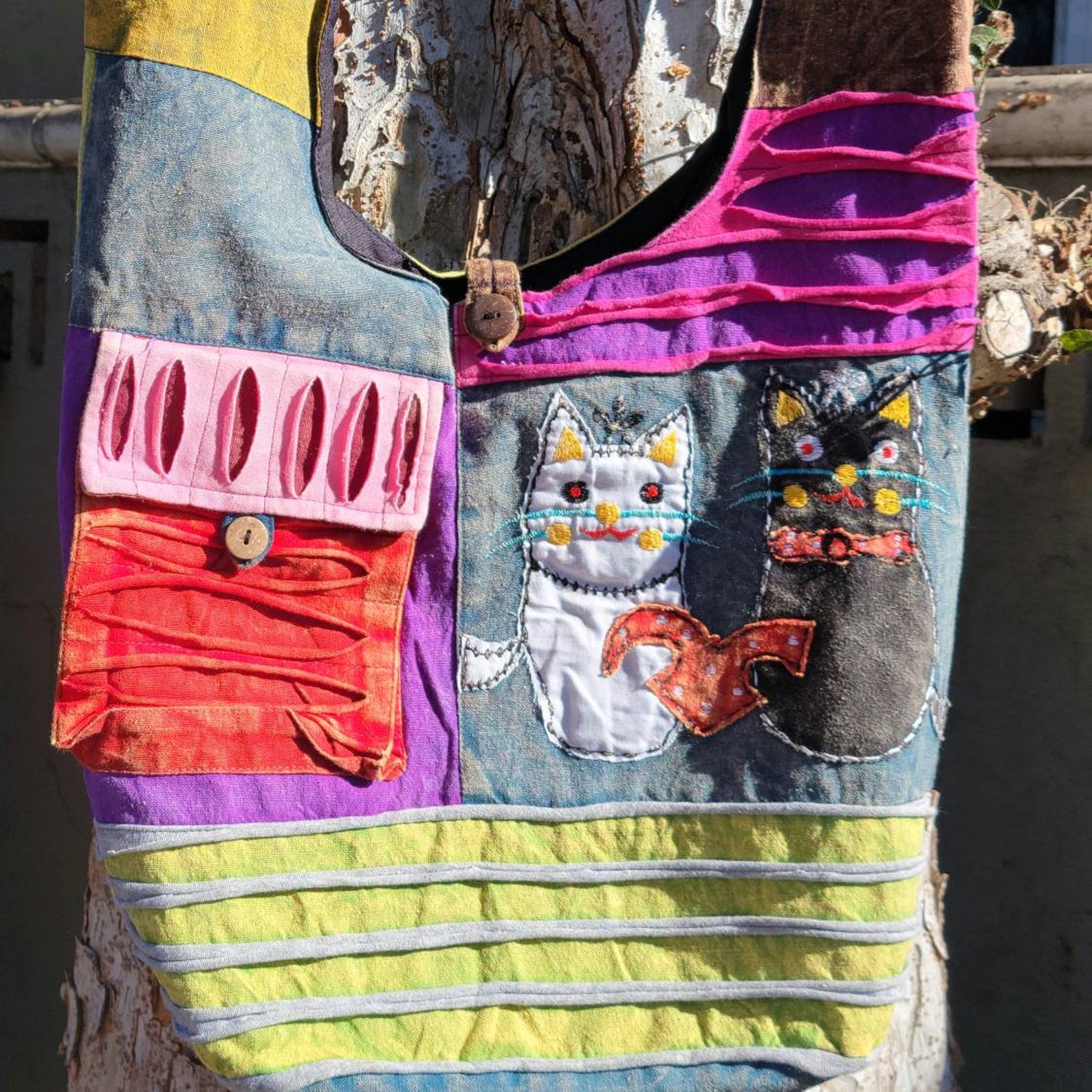 Colorful Boho Shoulder Bags Cotton Bohemian Bags Made in - Etsy