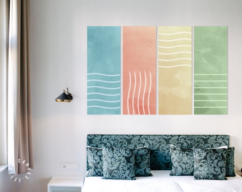 Pastel Multicolor Four Elements Wall Art / Elemental Stones | Etsy