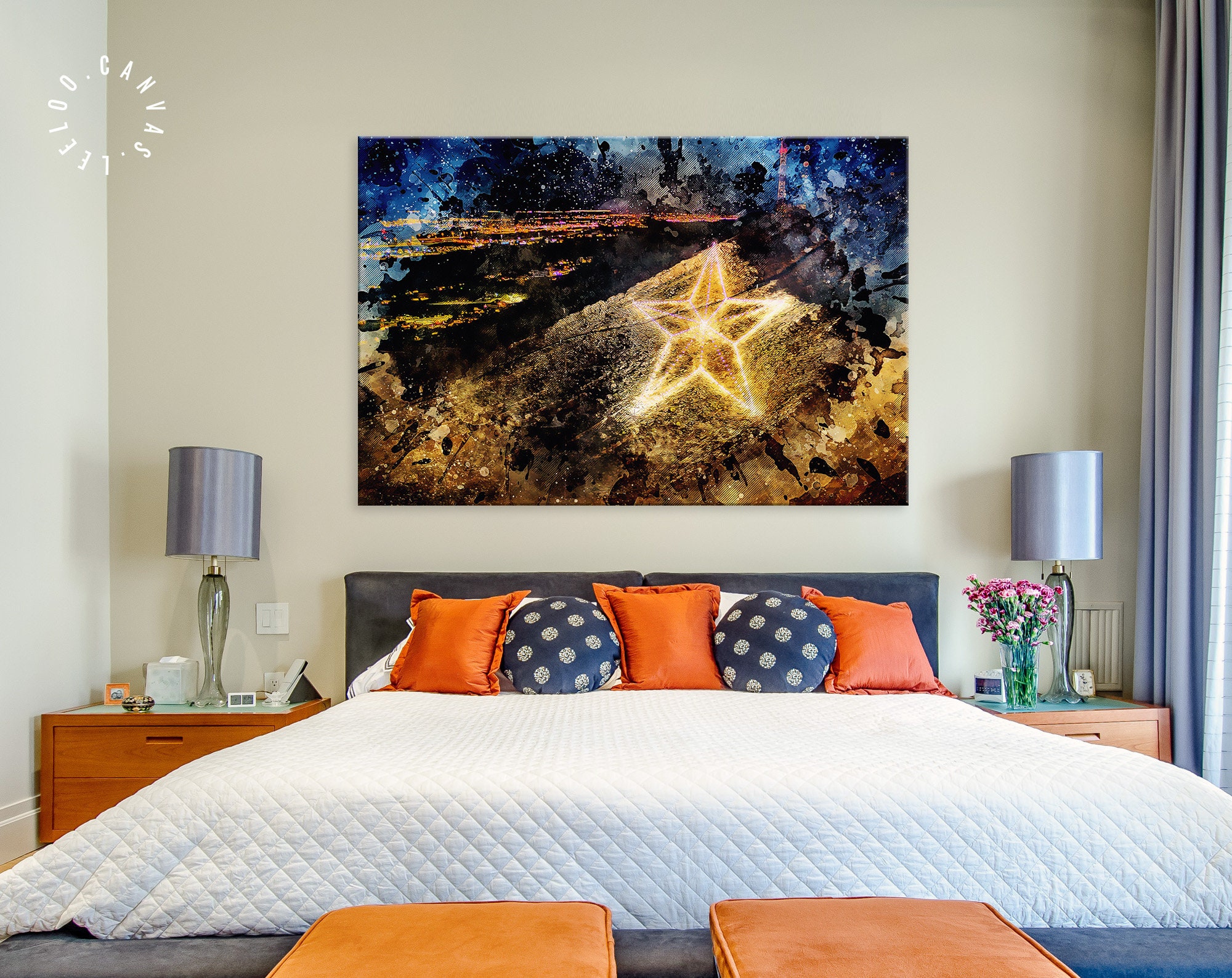 El Paso Star Canvas Print // El Paso Texas USA Downtown - Etsy