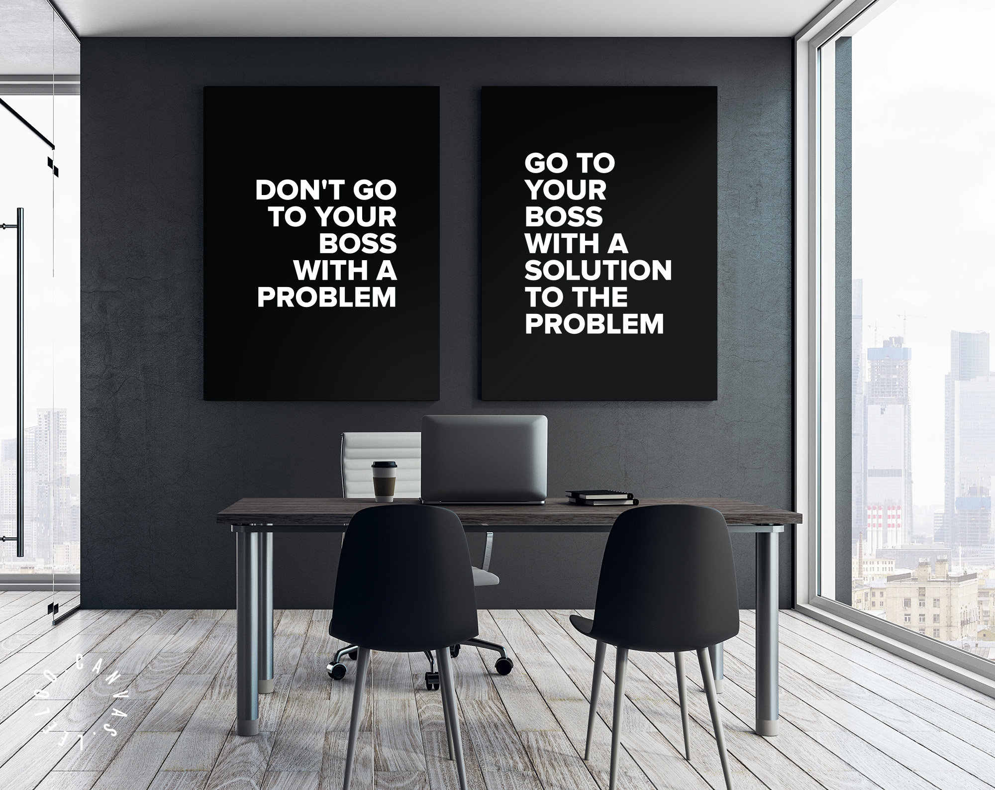 Go to Your Boss With A Solution Canvas Print // Office Wall - Etsy