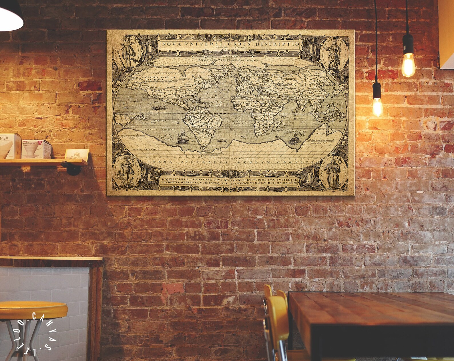 Hondius Map Canvas Print // Antique Map by Hondius // Date - Etsy