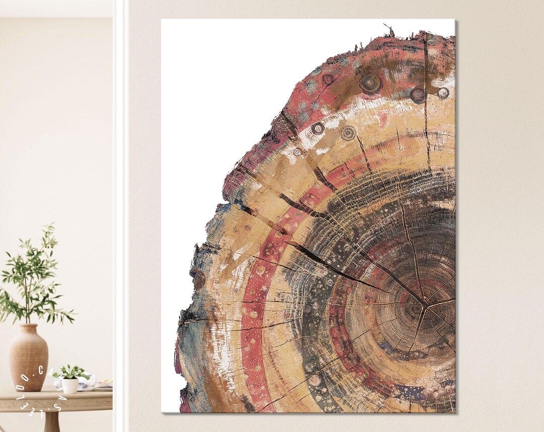 Tree Rings Canvas Print: Muted Colors Tree Trunk Wall Art - Etsy