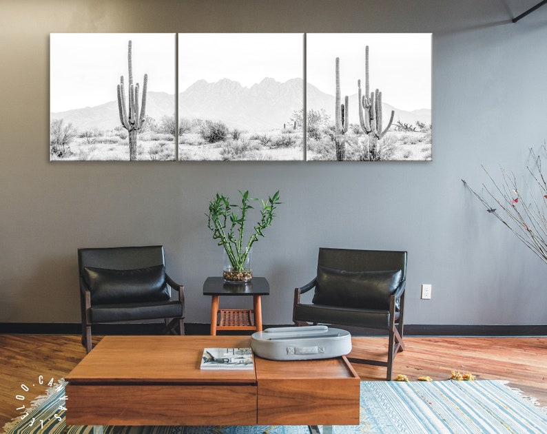 Arizona Desert Extra Large Black and White Canvas Print // the Four ...