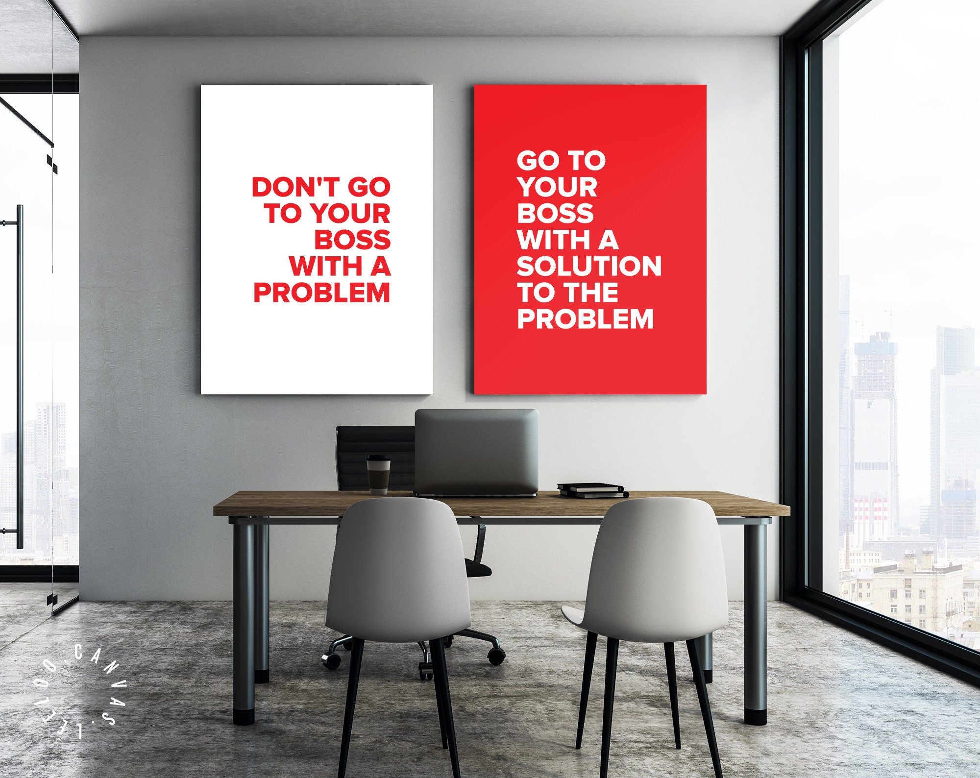 Go to Your Boss With A Solution Canvas Print // Office Wall - Etsy