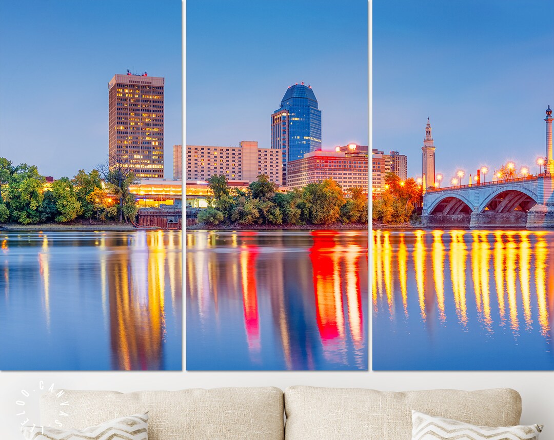 Springfield Canvas Print // Springfield Massachusetts USA Skyline ...