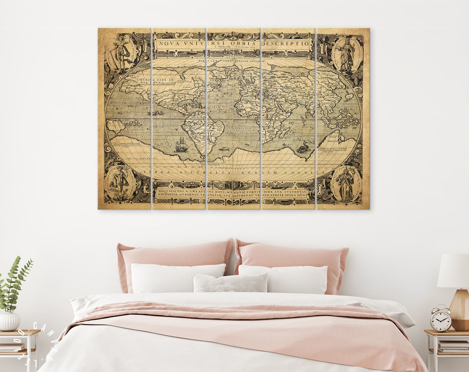 Hondius Map Canvas Print // Antique Map by Hondius // Date - Etsy