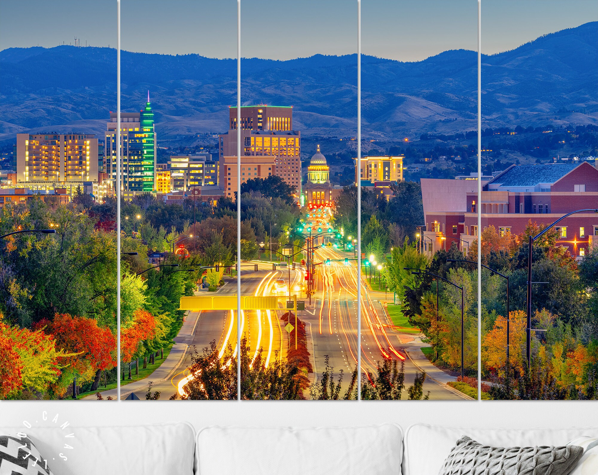 Boise Canvas Print // Boise Idaho USA Downtown Cityscape at | Etsy
