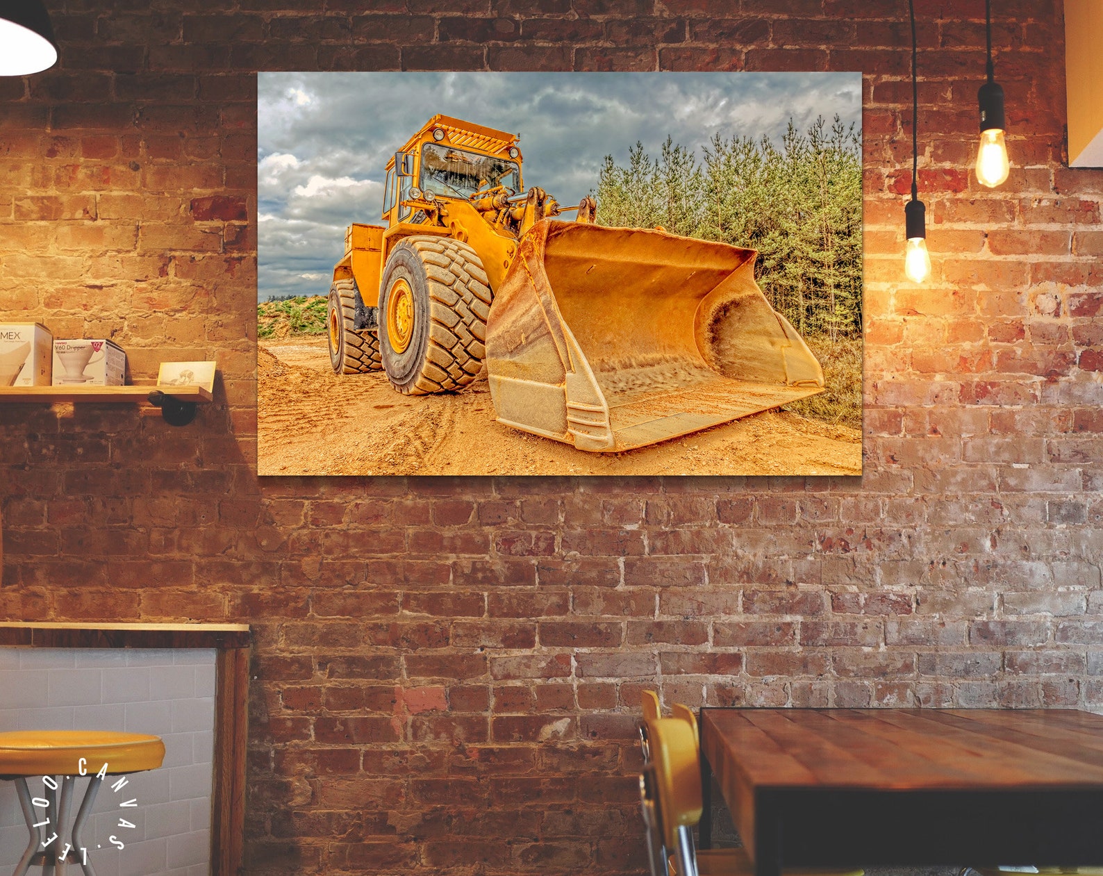 Wheel Loader Canvas Print // Bulldozer moving dirt on the | Etsy