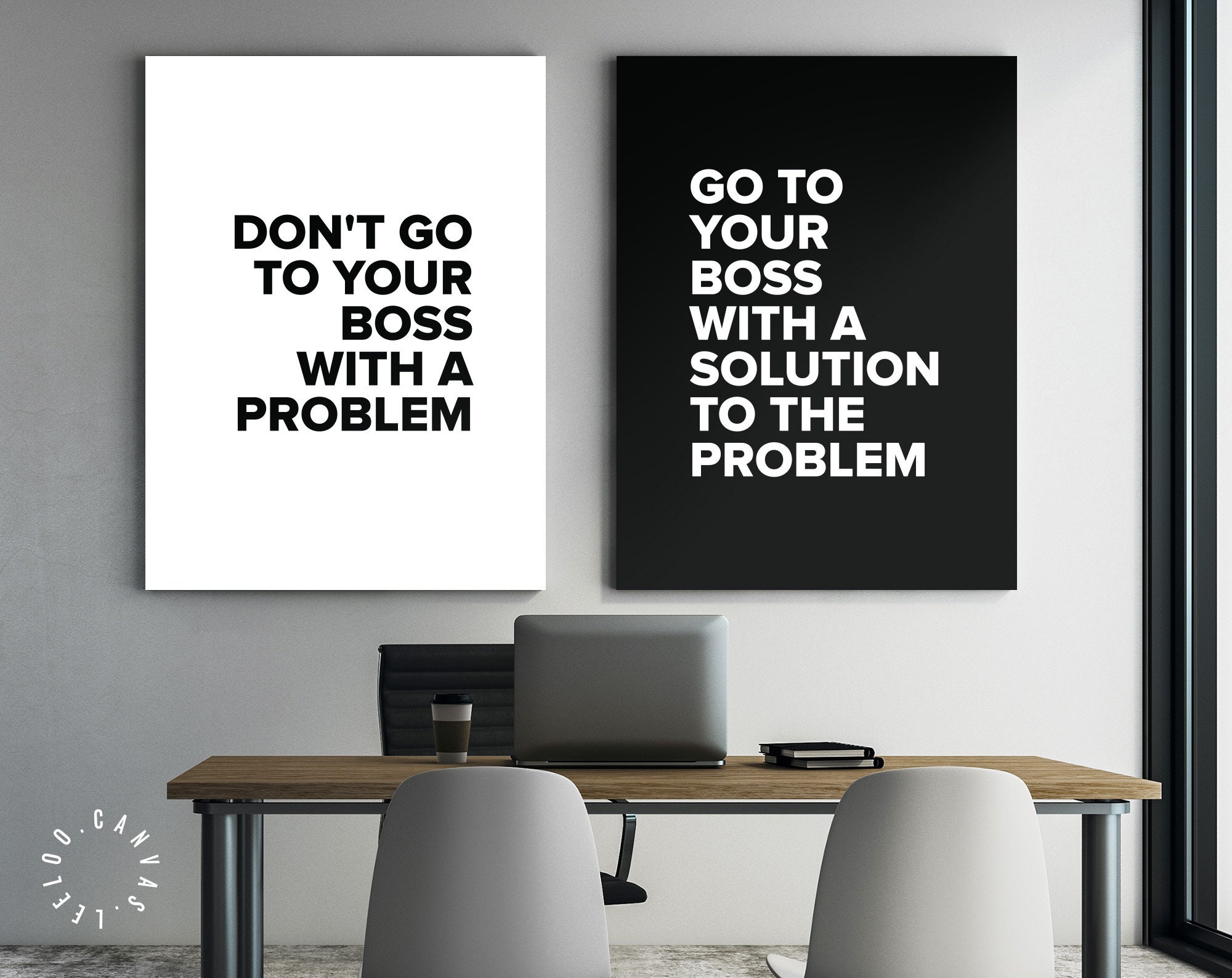 Go to Your Boss With A Solution Canvas Print // Office Wall - Etsy