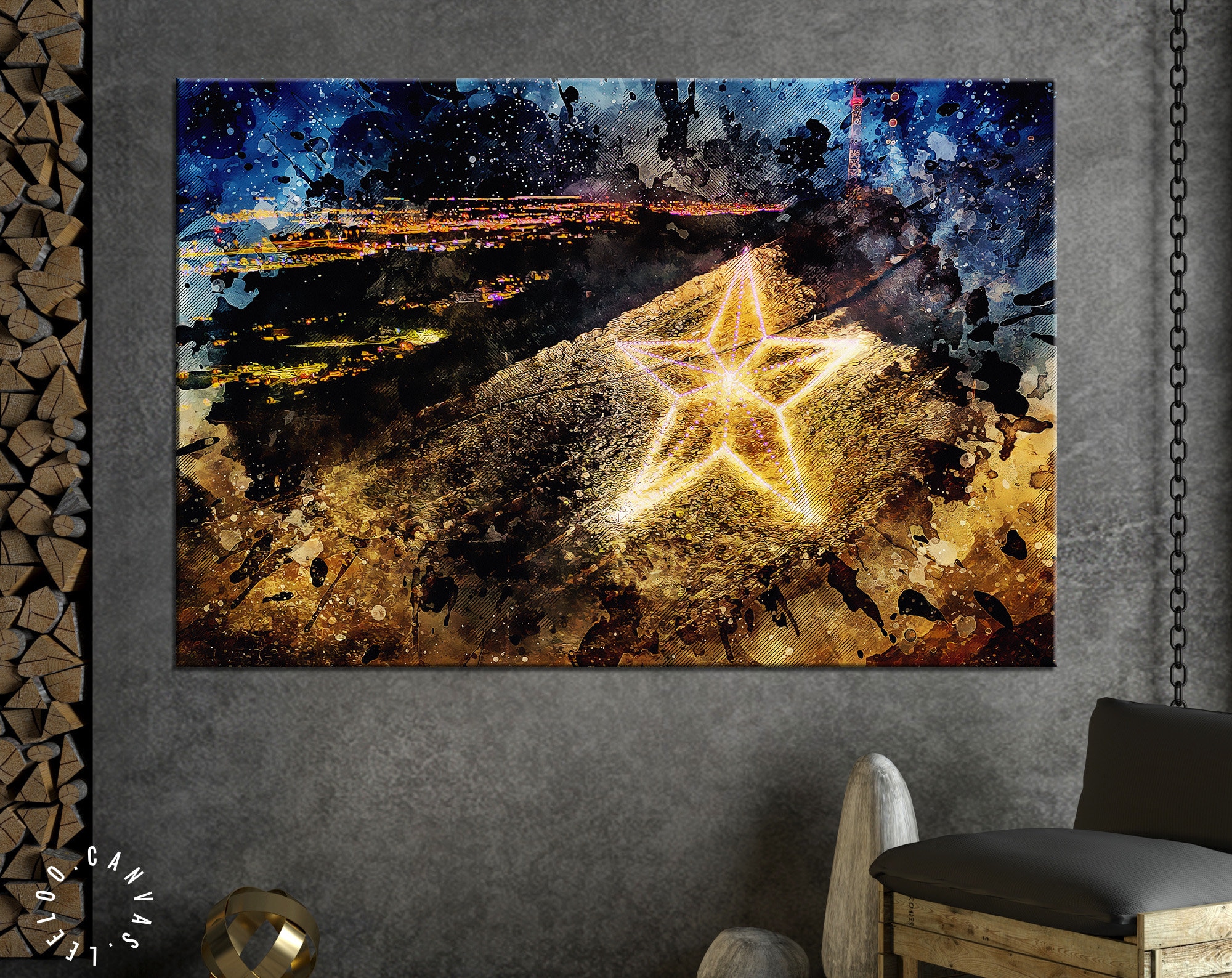 El Paso Star Canvas Print // El Paso Texas USA Downtown - Etsy