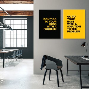 Go to Your Boss With A Solution Canvas Print // Office Wall - Etsy