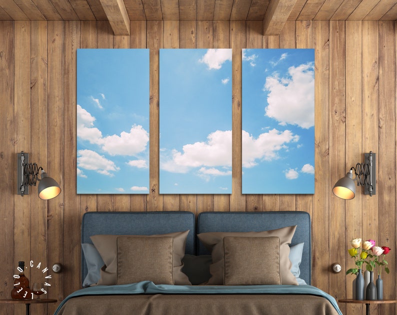 Blue Sky and Clouds Canvas Print // Blue Sky With White Cloud - Etsy