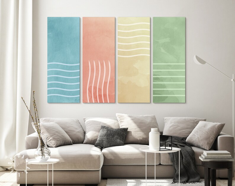 Pastel Multicolor Four Elements Wall Art / Elemental Stones | Etsy