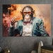 Chimp in Suit Canvas Print: Whiskey Drinking Monkey Abstract Art - Etsy