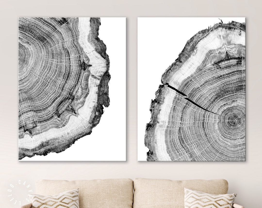 Tree Trunk Canvas Print // Tree Rings Wall Art // Cross-section of a ...