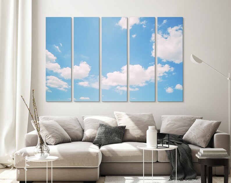 Blue Sky and Clouds Canvas Print // Blue Sky With White Cloud - Etsy