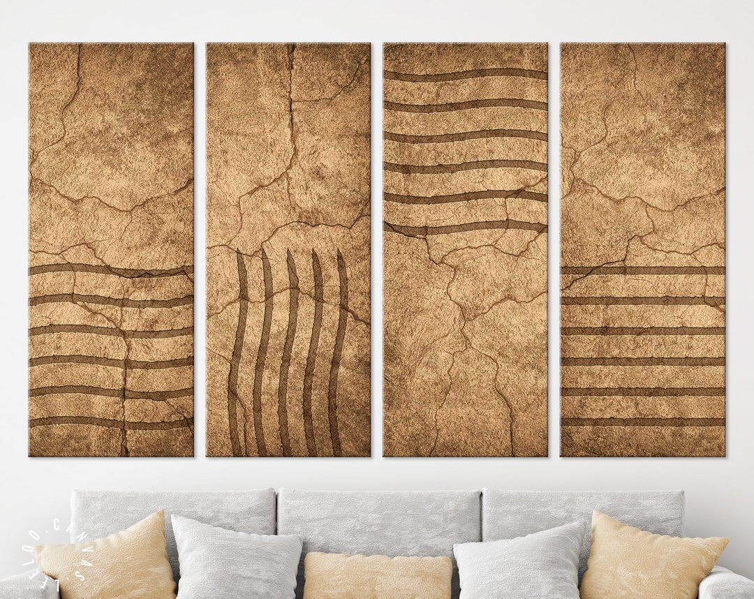 Four Elements Canvas Wall Art // Elemental Stones Canvas Print // Water ...