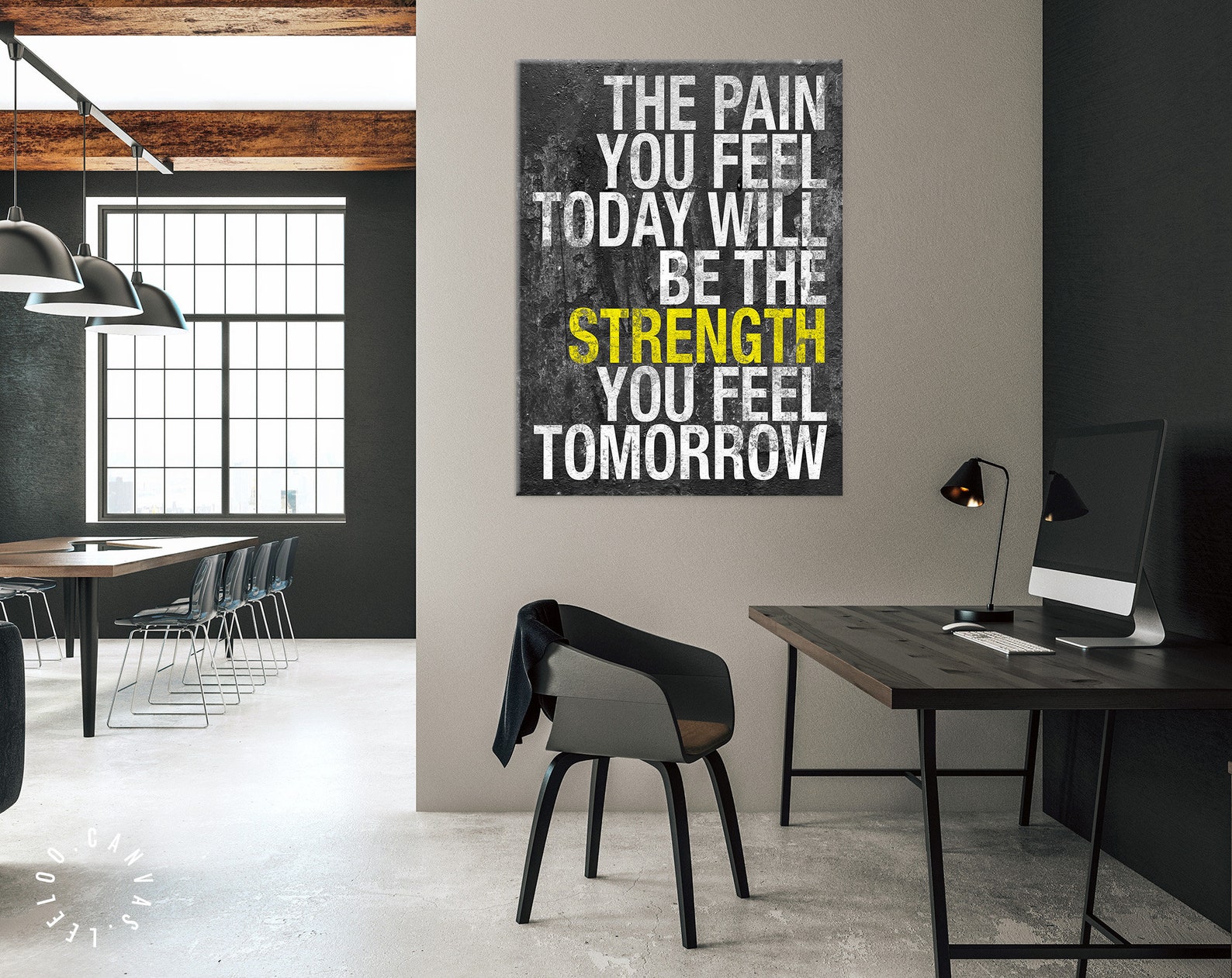 Strength Canvas Print // Gym Wall Art // Office and Home Wall | Etsy
