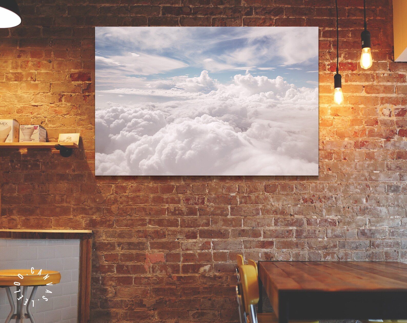 Above the Clouds Canvas Print // Blue Sky Over White Clouds | Etsy