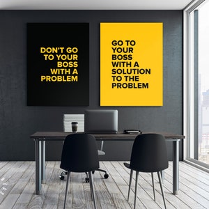 Go to Your Boss With A Solution Canvas Print // Office Wall - Etsy
