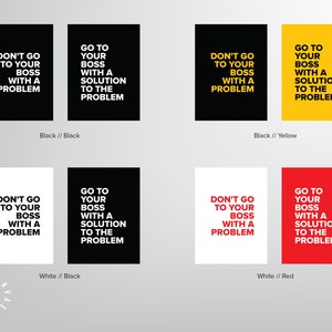 Go to Your Boss With A Solution Canvas Print // Office Wall - Etsy