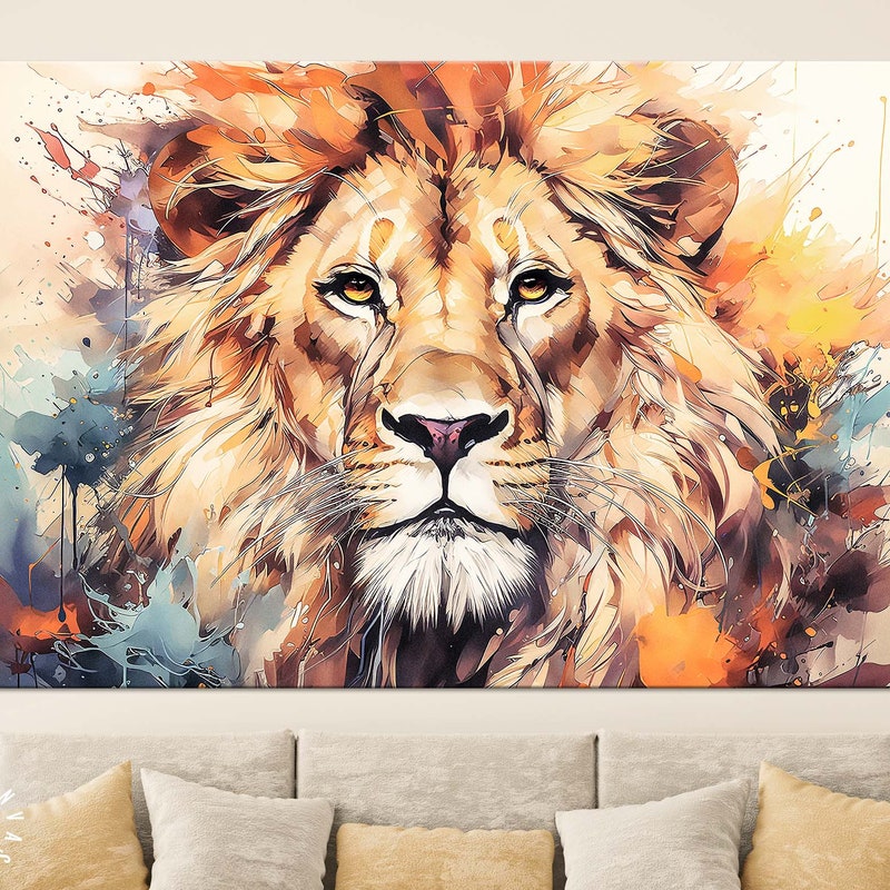 Lion Canvas - Etsy