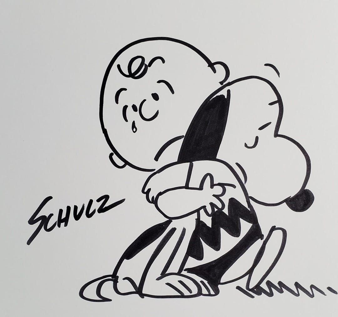 Peanuts Drawing, Art on Paper, Ink Illustration Drawing, Peanuts ...
