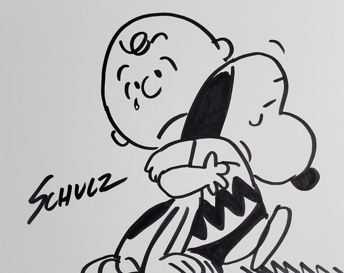Peanuts Drawing, Art on Paper, Ink Illustration Drawing, Peanuts ...