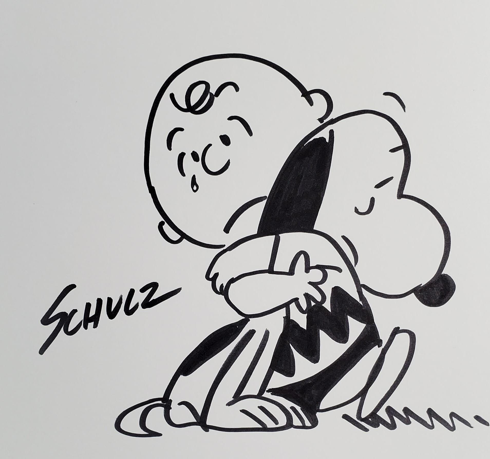 Peanuts Drawing, Art on Paper, Ink Illustration Drawing, Peanuts ...
