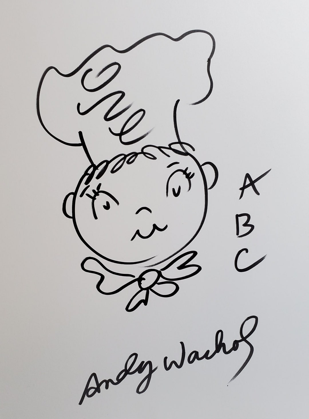 Andy Warhol Drawing on Paper, Ink Drawing on Paper, Warhol Illustration ...