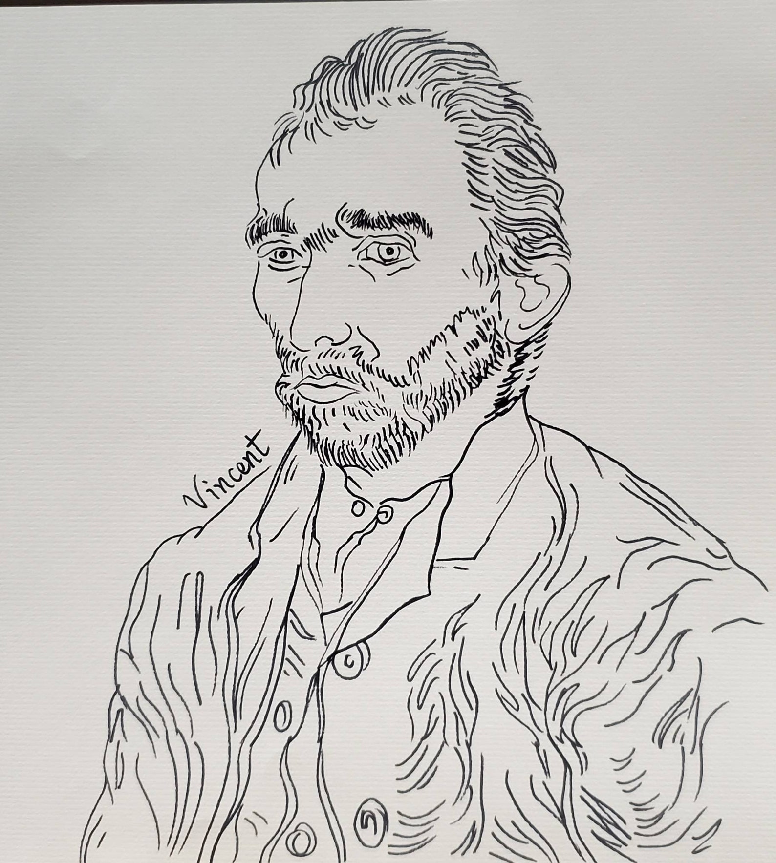 Vincent Van Gogh Drawing Self Portrait Drawing Van Gogh | Etsy