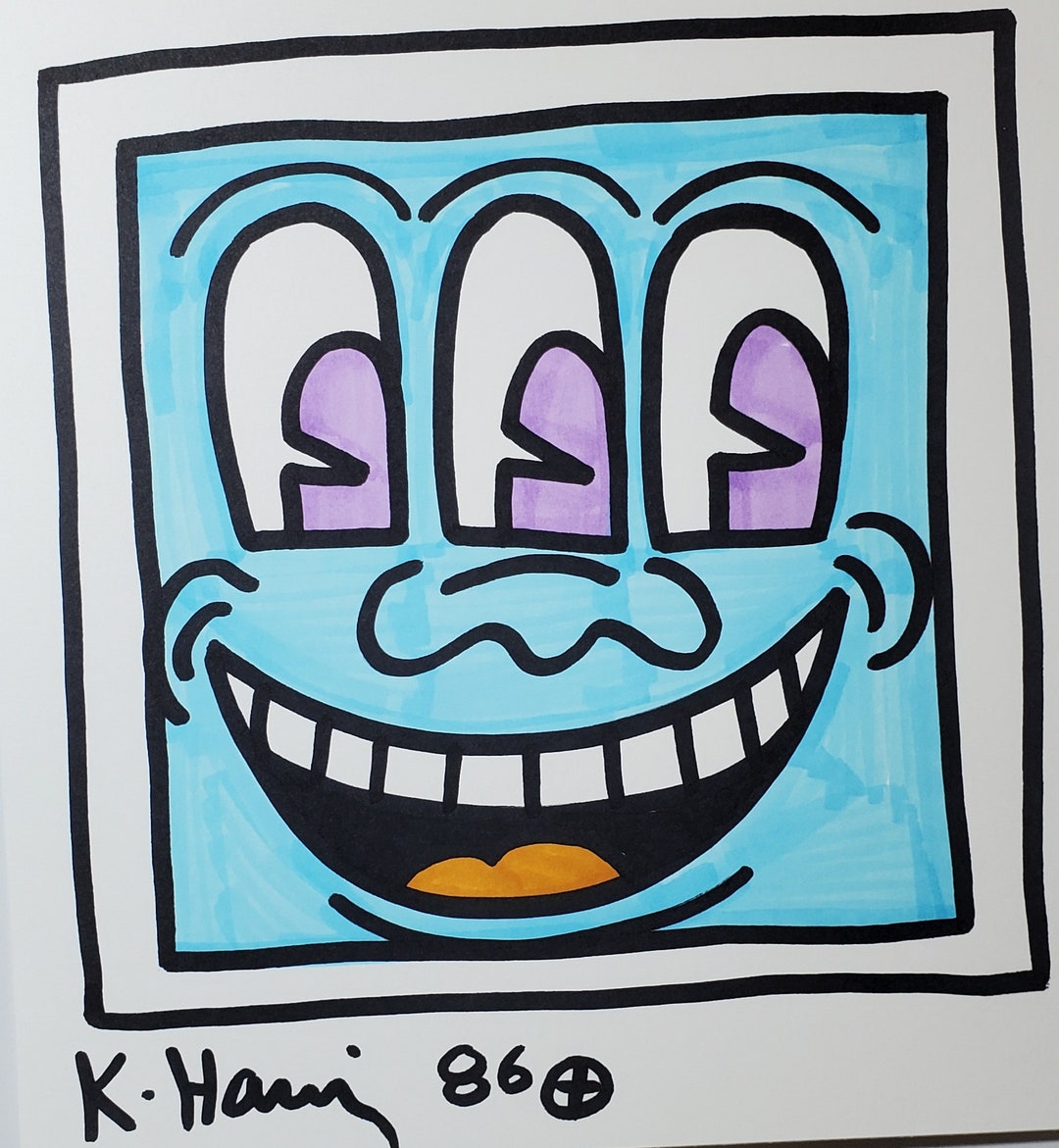 Keith Haring Artwork, Estate Found Art, Haring Drawing, Signed Art ...