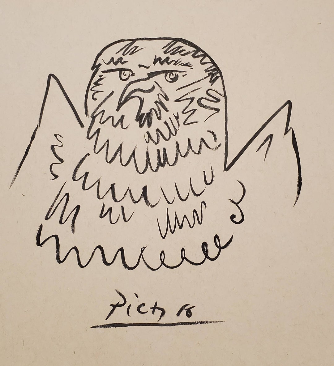 Pablo Picasso Drawing Artwork on Paper Picasso Ink Drawing - Etsy