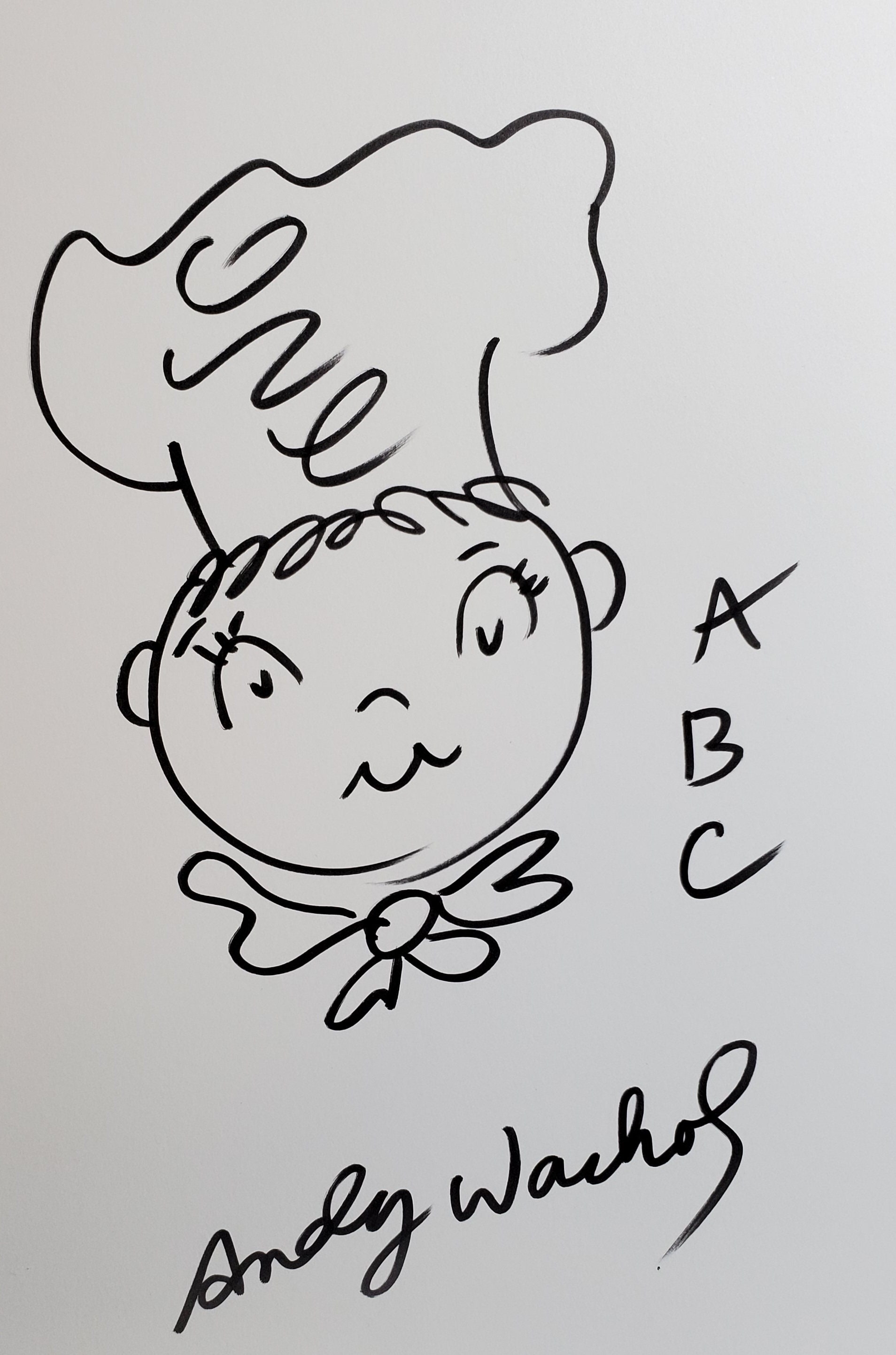 Andy Warhol Drawing on Paper, Ink Drawing on Paper, Warhol Illustration ...