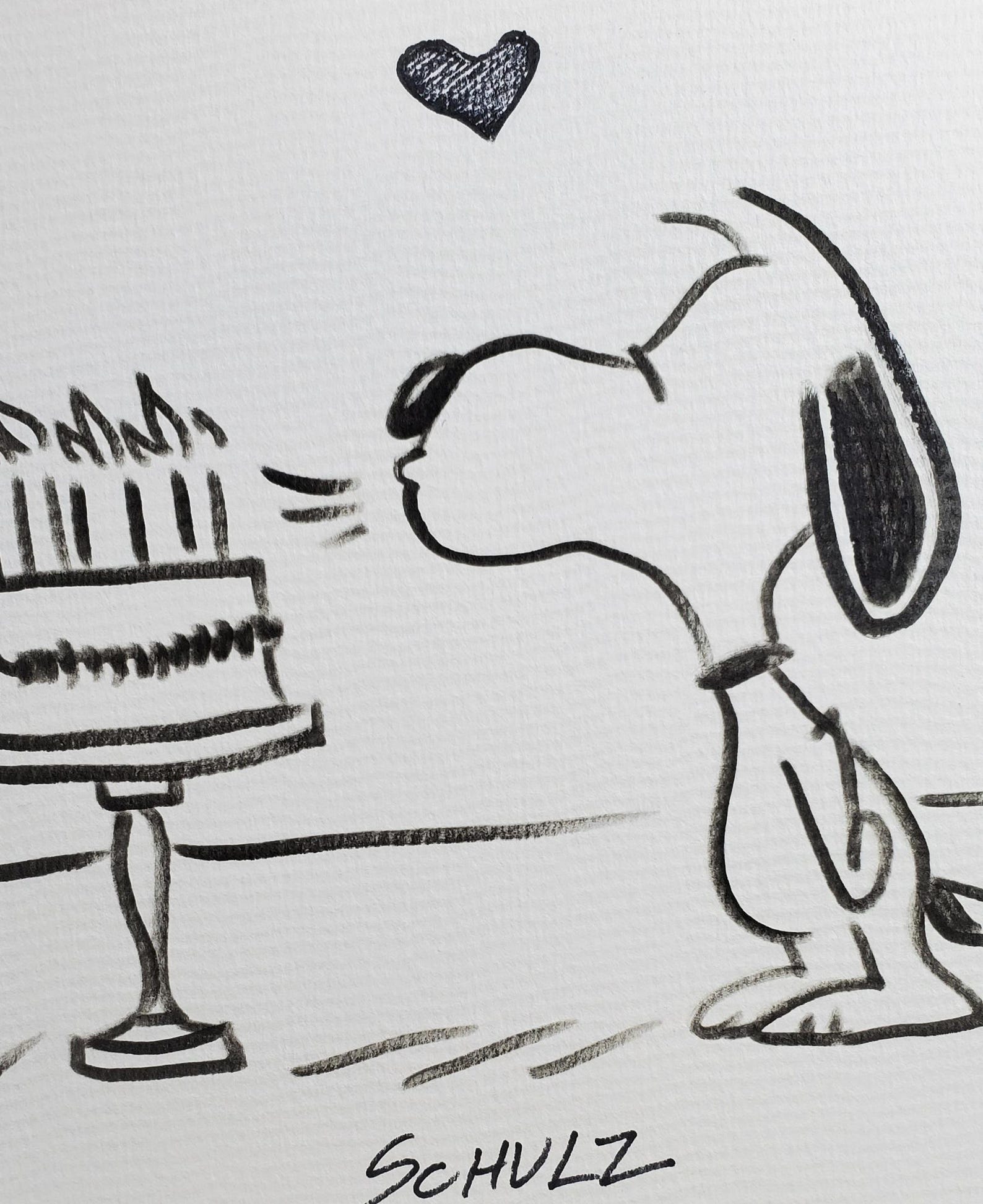 Peanuts Snoopy Drawing, Art on Paper, Ink Illustration Drawing, Peanuts ...