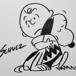 Peanuts Drawing, Art on Paper, Ink Illustration Drawing, Peanuts ...