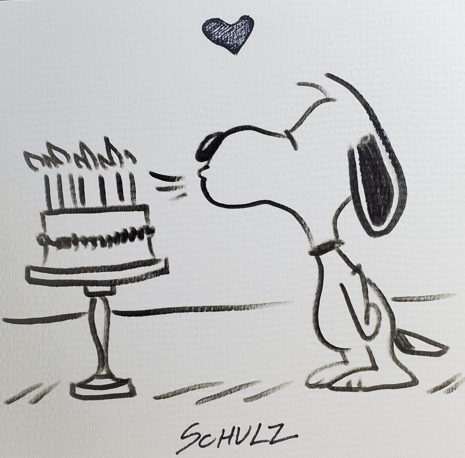 Peanuts Snoopy Drawing, Art on Paper, Ink Illustration Drawing, Peanuts ...