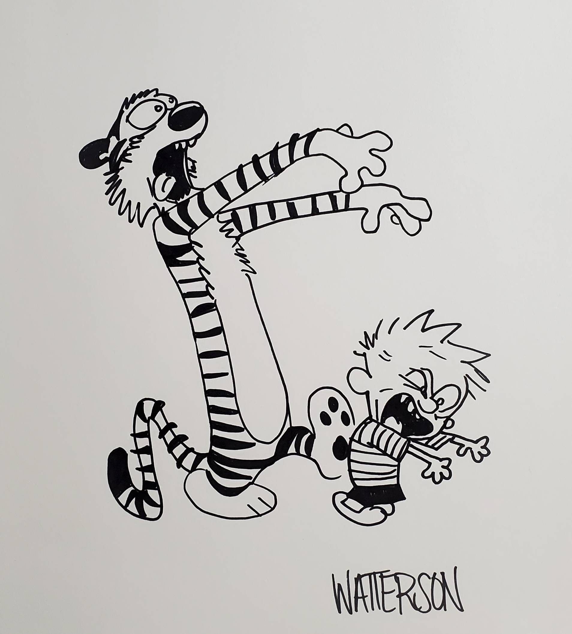 Ilustración de dibujos animados de Bill Watterson Calvin & - Etsy México