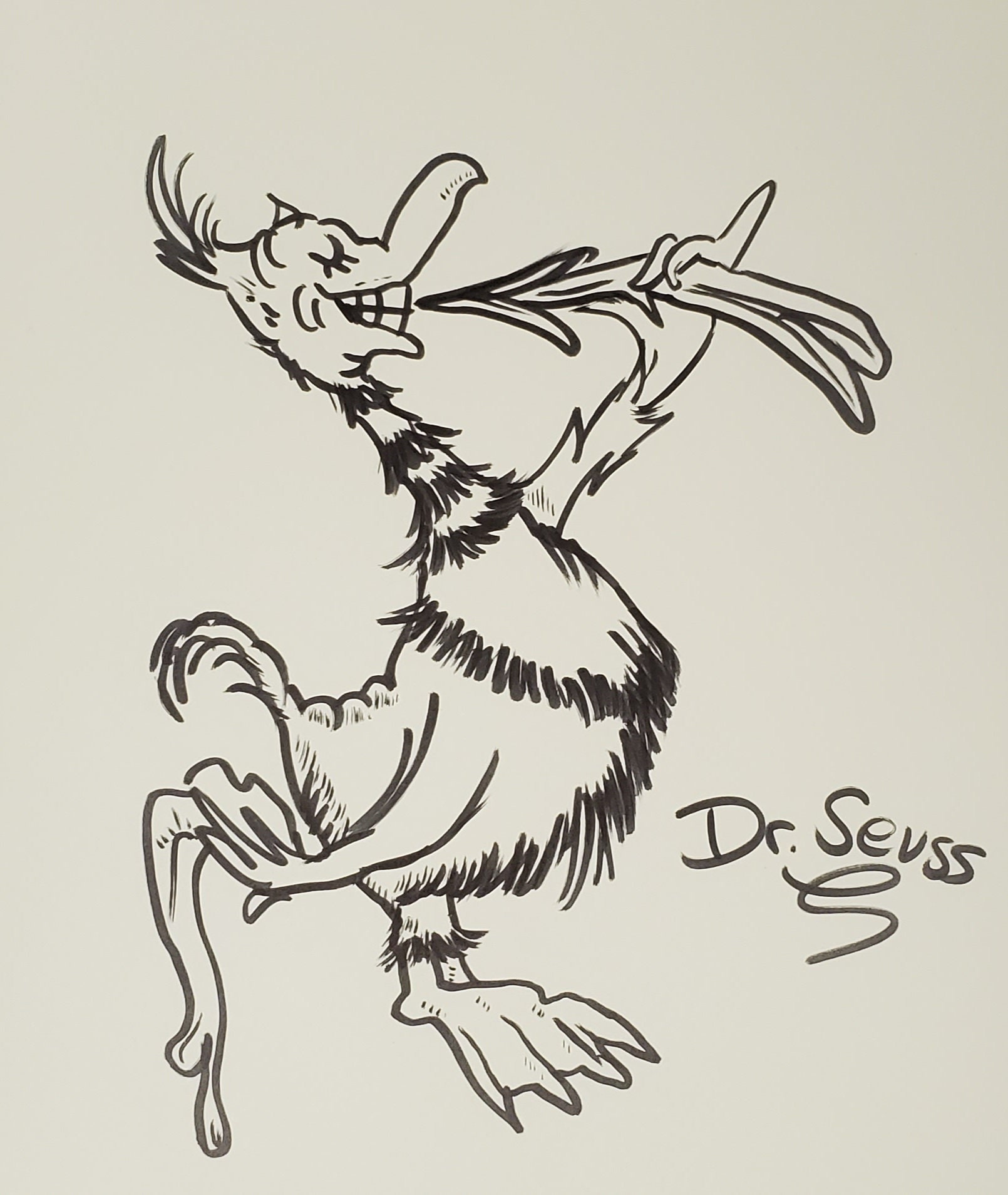Dr Seuss Character Art Drawing Artwork, Dr Seuss Cartoon Illustration ...