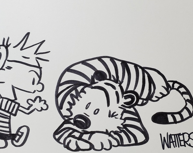 Calvin & Hobbs Illustration Drawing, Bill Watterson Comic Characters ...