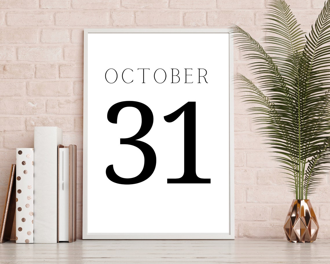 October 31 Printable, Cute Halloween Decor, October 31st Sign ...