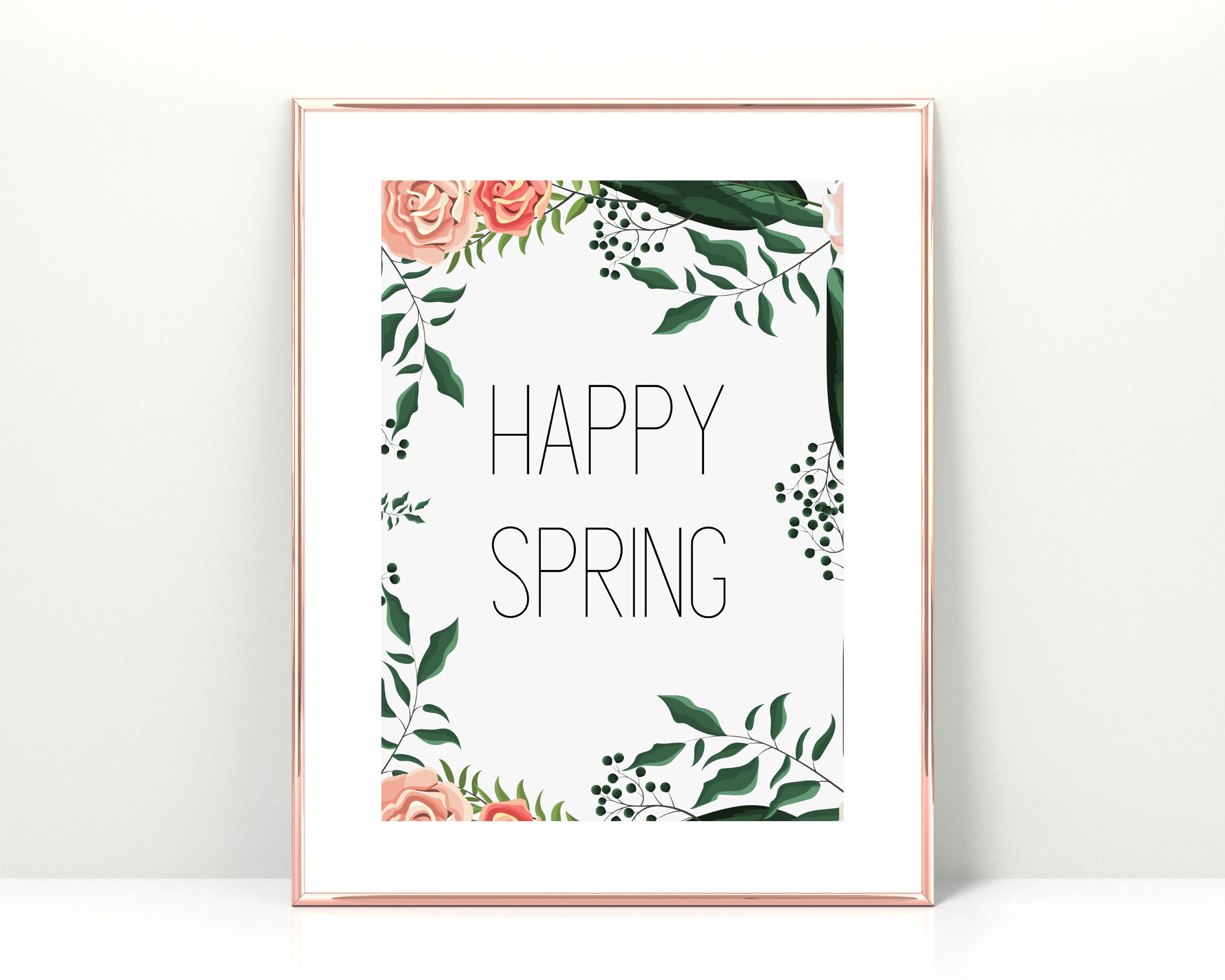 Happy Spring Sign, Spring Printable, Hello Spring Wall Art, Spring Wall ...
