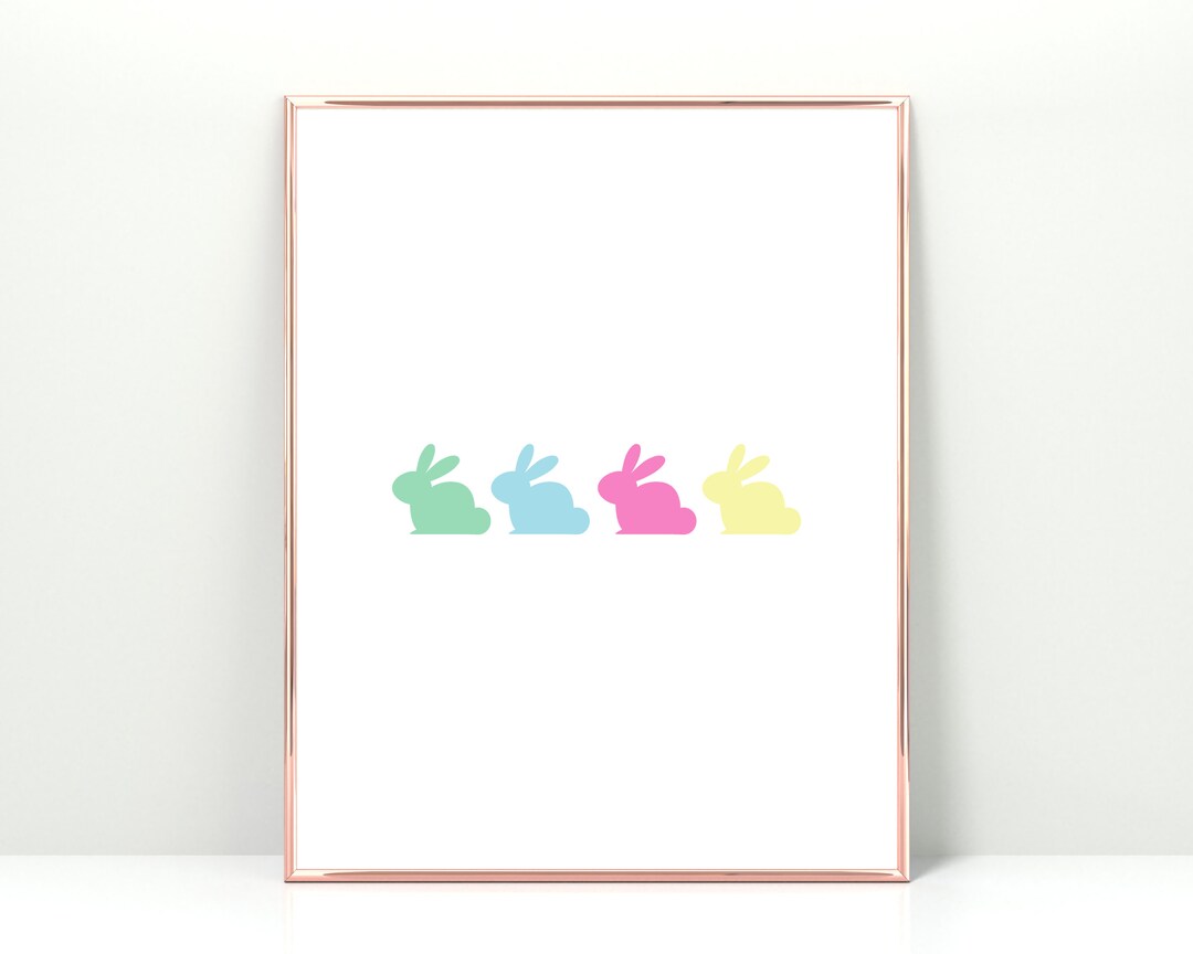 Easter Printable, Easter Classroom Decor, Colorful Bunny Art, Printable ...