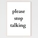 Please Stop Talking Printable, Funny Printable, Girl Boss Print, Office ...
