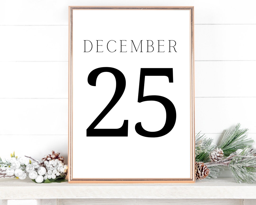 DECEMBER 25 Printable, Christmas Printable, Christmas Countdown Print ...