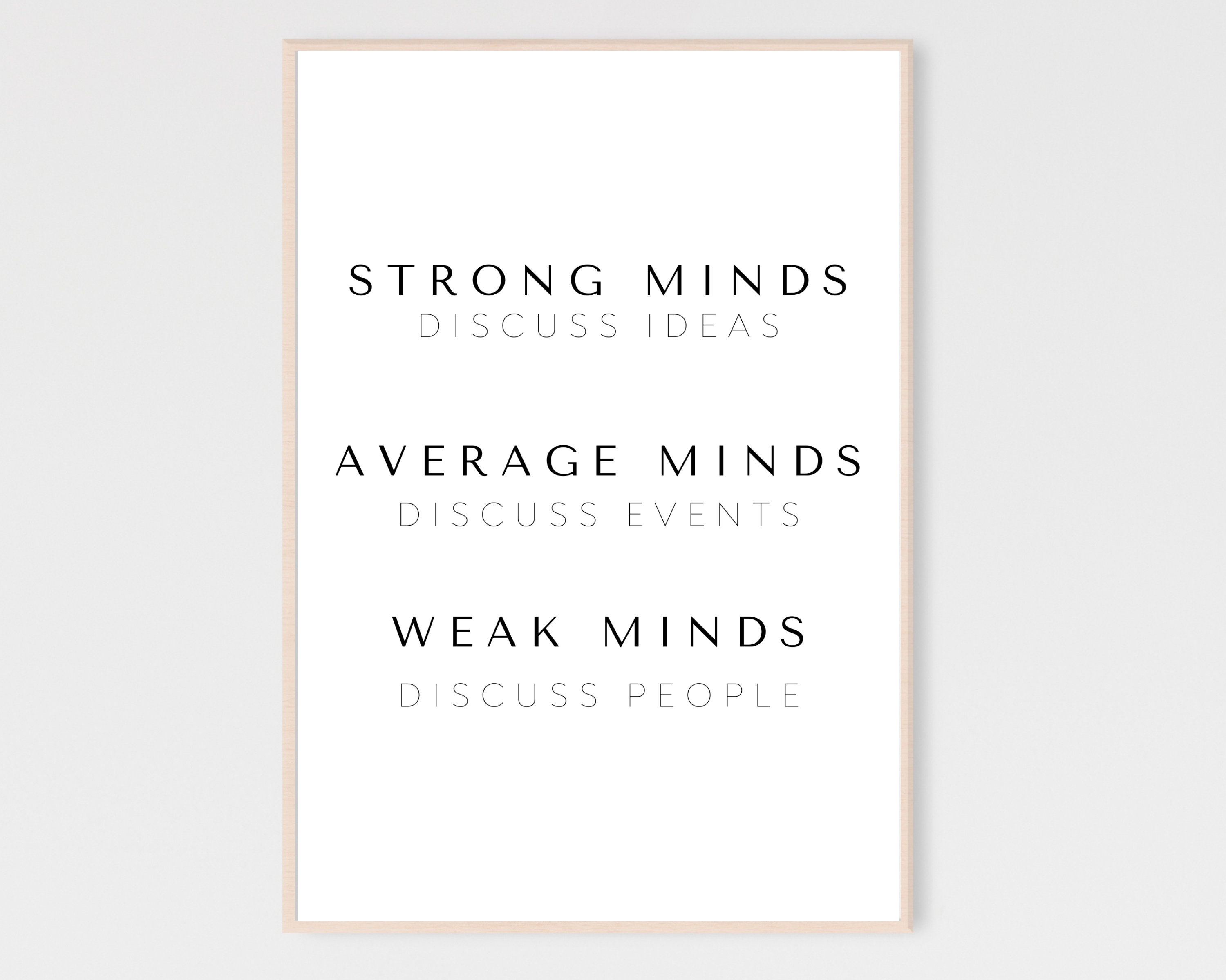 Strong Minds Printable, Motivational Poster, Strong Minds Discuss Ideas ...