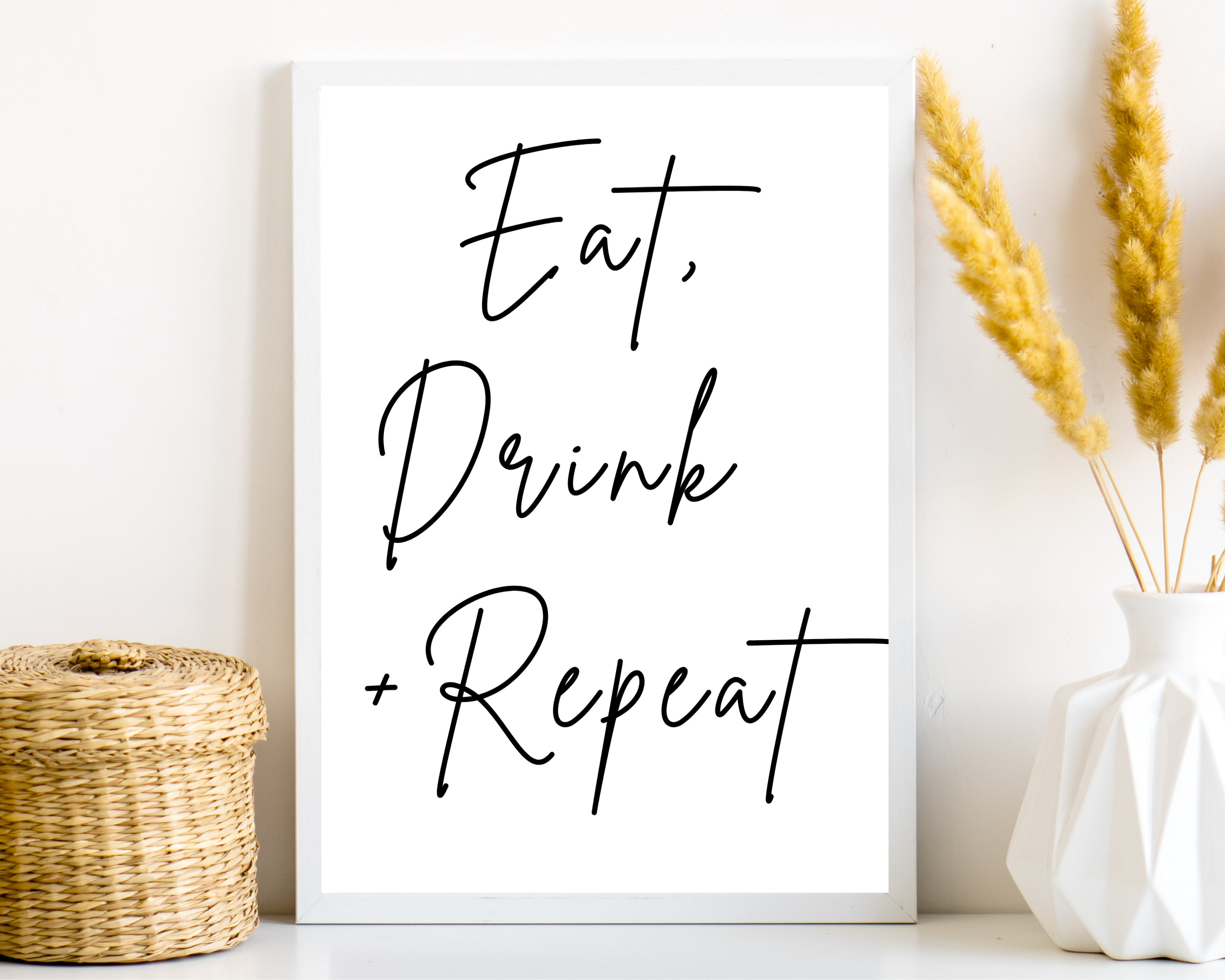 Eat Drink Repeat Printable, Kitchen Printable, Dining Room Print ...