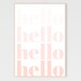 Hello Wall Art, Hello Printable, Pink Hello Sign, Abstract Hello Poster ...
