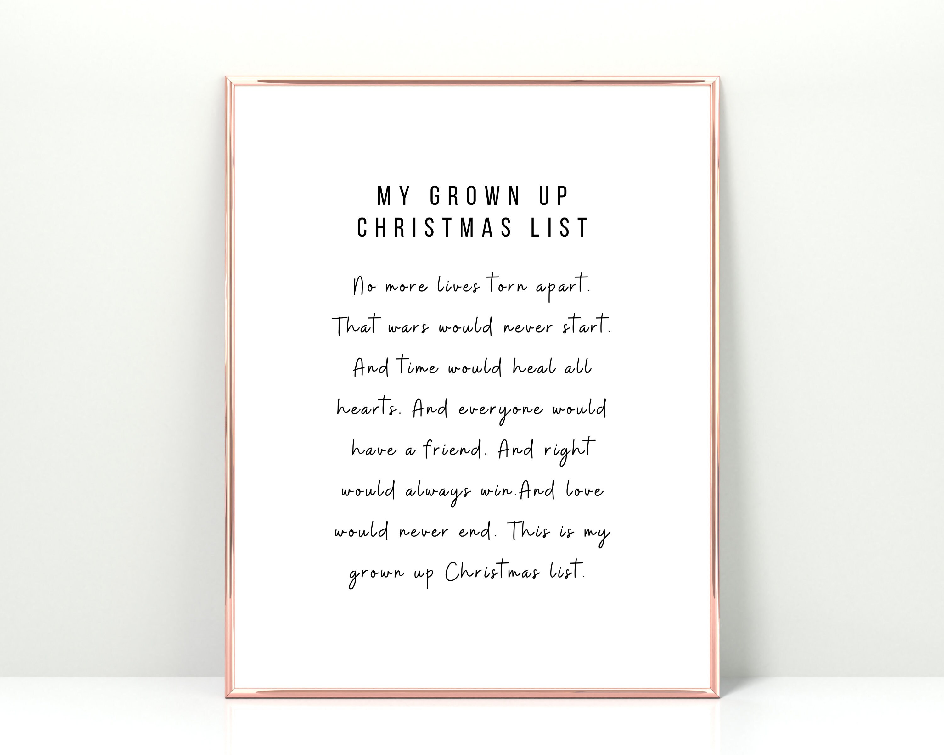My Grown up Christmas List Printable | Christmas Song, Christmas ...