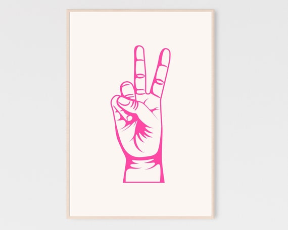 Peace Sign Print Pink Peace Sign Pink Printable Peace Sign | Etsy